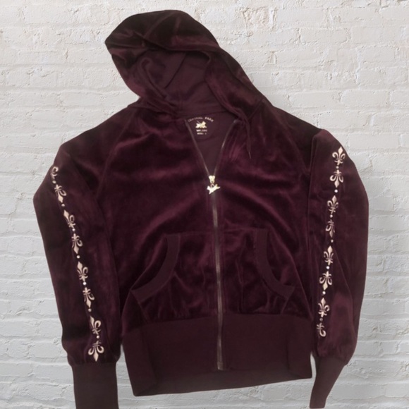 Central Park West | Tops | Central Park Purple Velour Jacket | Poshmark